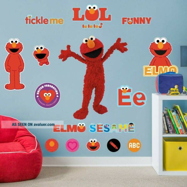Sesame Street Elmo FATHEAD Real Big Life Size Decals Wall Decorations ...
