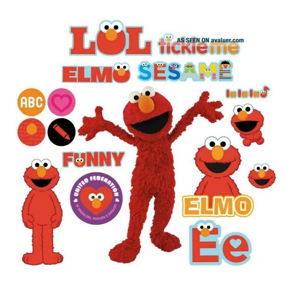 Sesame Street Elmo FATHEAD Real Big Life Size Decals Wall Decorations ...