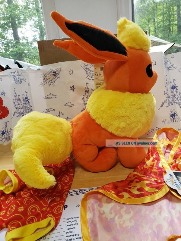 Build A Bear Pokemon Flareon Plush With 5 In 1 Sound, Sleeper And Cape ...