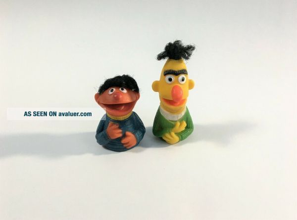 Sesame Street Figures Vintage Bert And Ernie Finger Puppets With Hair ...