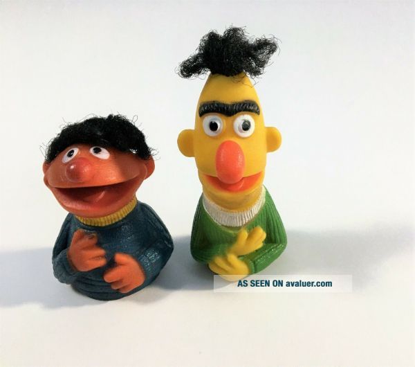 Sesame Street Figures Vintage Bert And Ernie Finger Puppets With Hair ...