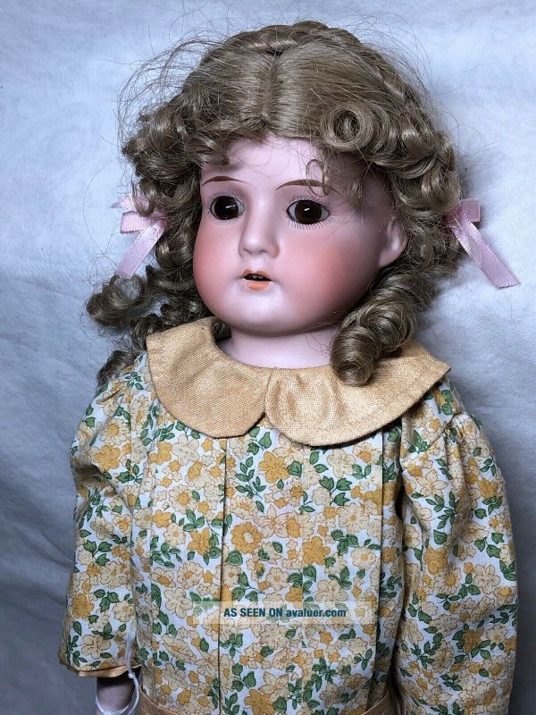 18. 5” Antique German Bisque Doll AM Armand Marseille “Mabel” Blonde B ...