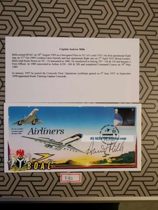 BA 2002 CONCORDE FLIGHT COVER SIGNED BY CAPTAIN ANDY MILLS NO. | #34205820