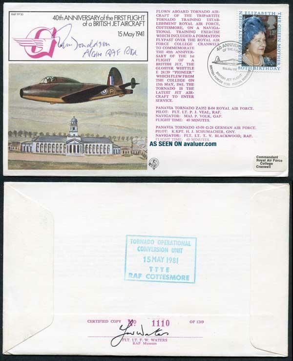 FF30c 1st Flight Of A British Jet Aircraft Signed By E. M. Donaldson ...