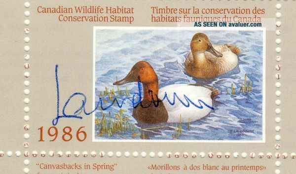 1986 Wildlife Habitat Conservation Booklet W Artist Signed Stamp Value ...