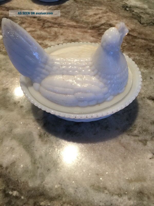 Hen On Nest White Milk Glass | #34627313