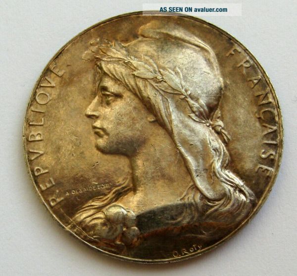 France MARIANNE Silver Art Medal By Roty Hygiene Council Of The Aisne ...