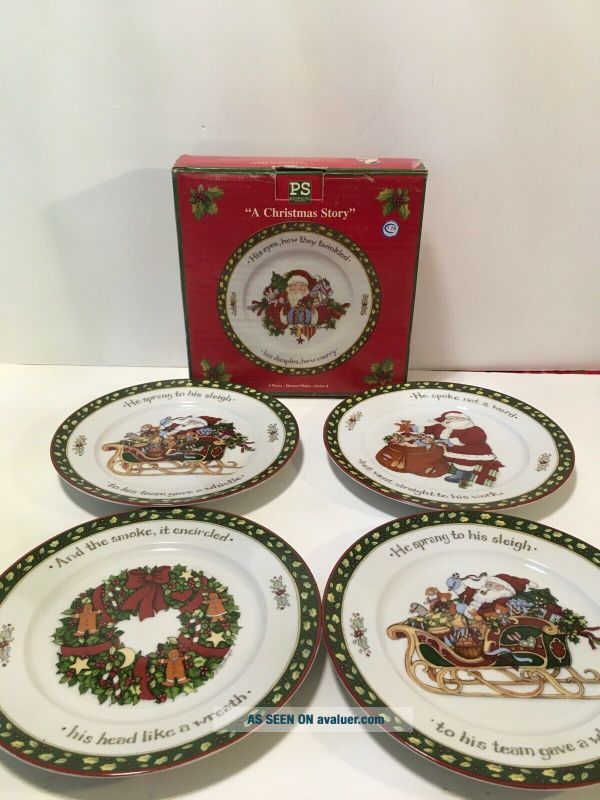 Portmeirion Studios Susan Winget A Christmas Story 4 Pc Desert Plates ...