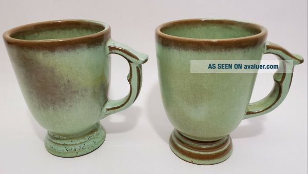 Frankoma Prairie Green Footed Mug Cup Coffee Tea C12 Set Of 4 & 43 ...