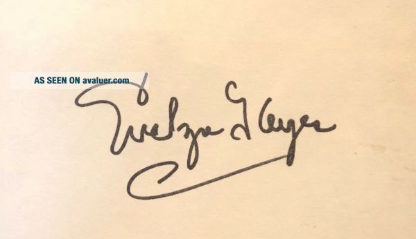 EVELYN KEYES AUTOGRAPHED Hand SIGNED 3x5 INDEX CARD GONE WITH THE WIND ...