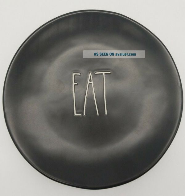 Rae Dunn By Magenta EAT Salad Plate Farmhouse LL Matte Black VHTF ...