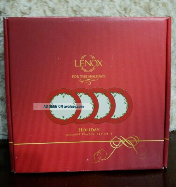 Lenox Holidays Dessert Plates Set Of 4 Holly Berries Berry 810083 ...