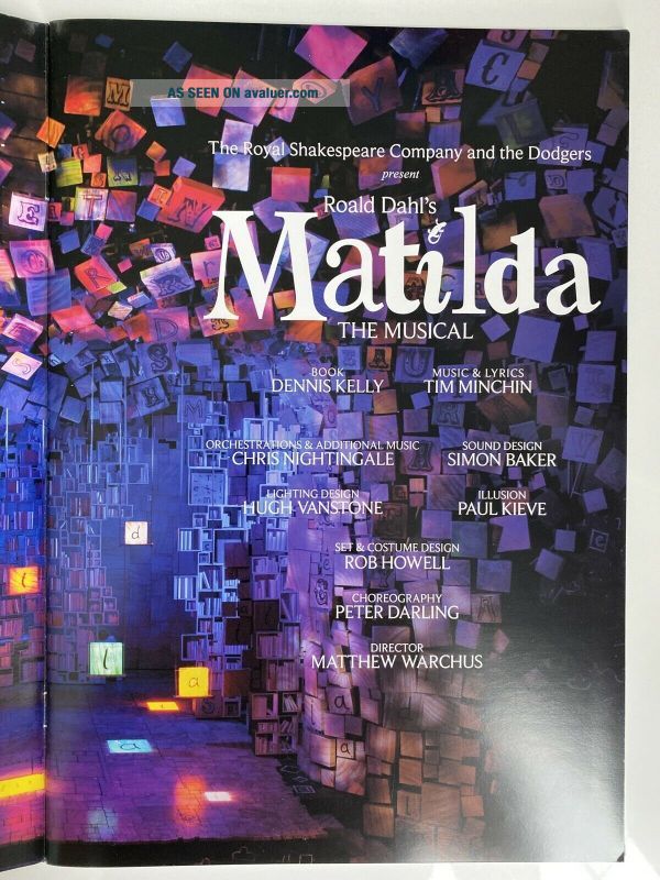 Matilda The Musical Souvenir Program Broadway | #35294872