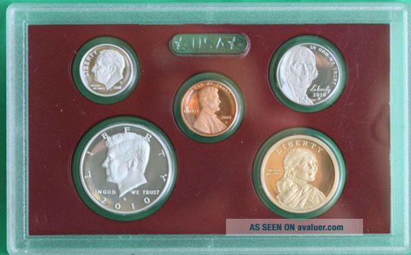 2010 S Annual SILVER 14 Coin Proof Set Box, ATB Park Quarters US Issue ...