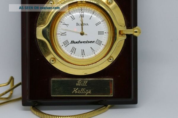 Bulova Budweiser Pocket Watch Retirement Award Battery Is Dead Anheuser ...