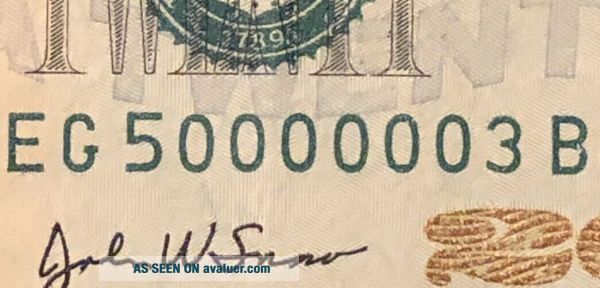 Fancy Serial Number Near Radar 2004 $20 EG 50000003 B | #35820178