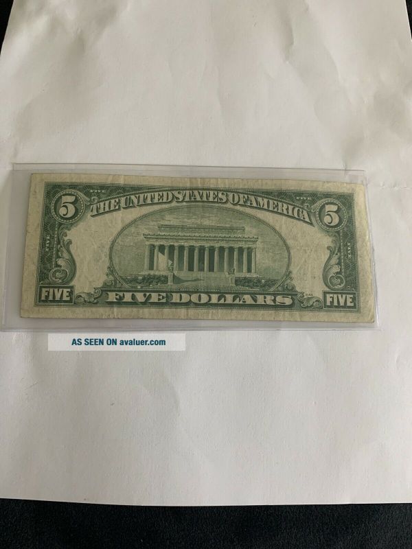 1953 Star Five Dollar Blue Seal Note Silver Certificate Old US Bill $5 ...