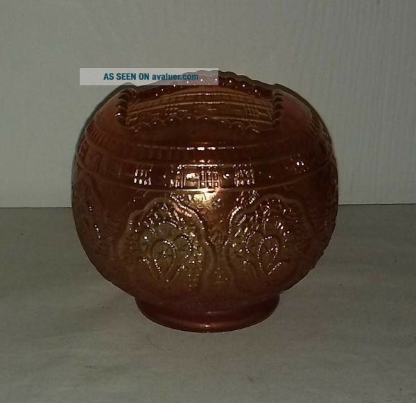 Fenton Persian Medallion Marigold Carnival Glass Rose Bowl W/Square ...
