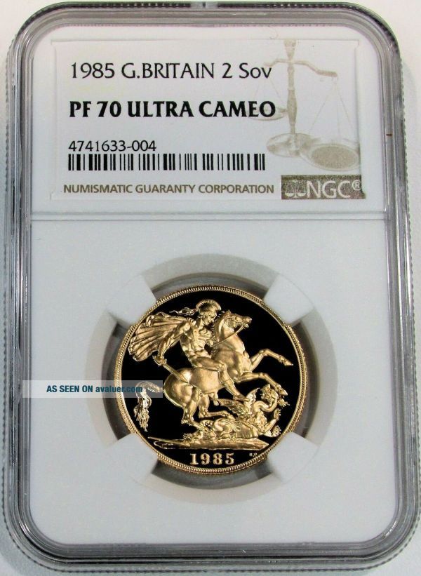 1985 GOLD GREAT BRITAIN 2 POUNDS COIN NGC PERFECT PROOF 70 ULTRA CAMEO ...