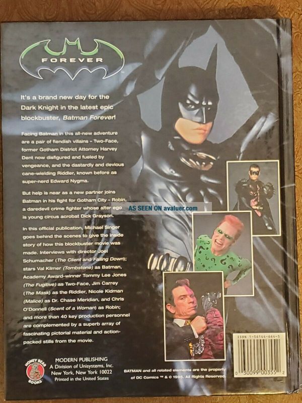 Batman Forever - The Official Movie Book By Michael Singer (Hardcover ...