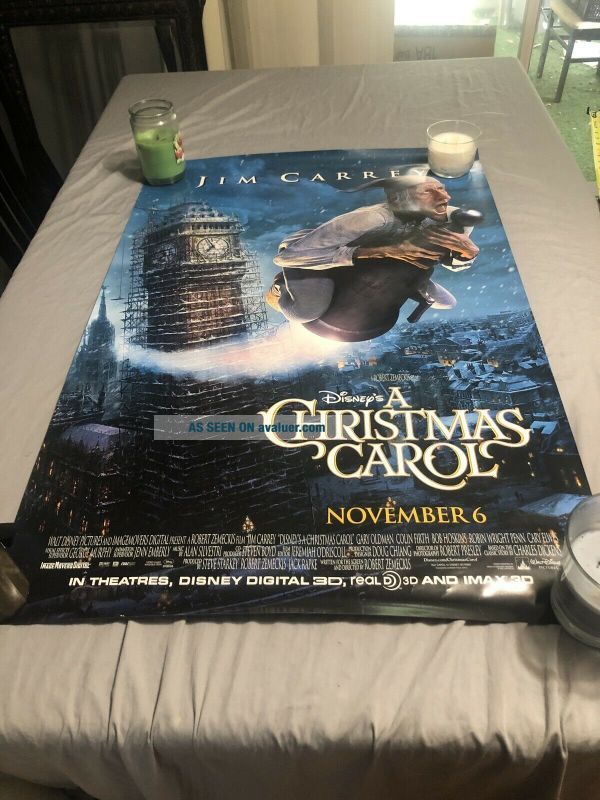 A CHRISTMAS CAROL MOVIE POSTER 2 Sided FINAL 27x40 JIM CARREY DISNEY ...