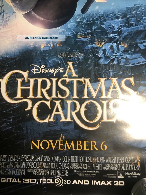 A CHRISTMAS CAROL MOVIE POSTER 2 Sided FINAL 27x40 JIM CARREY DISNEY ...