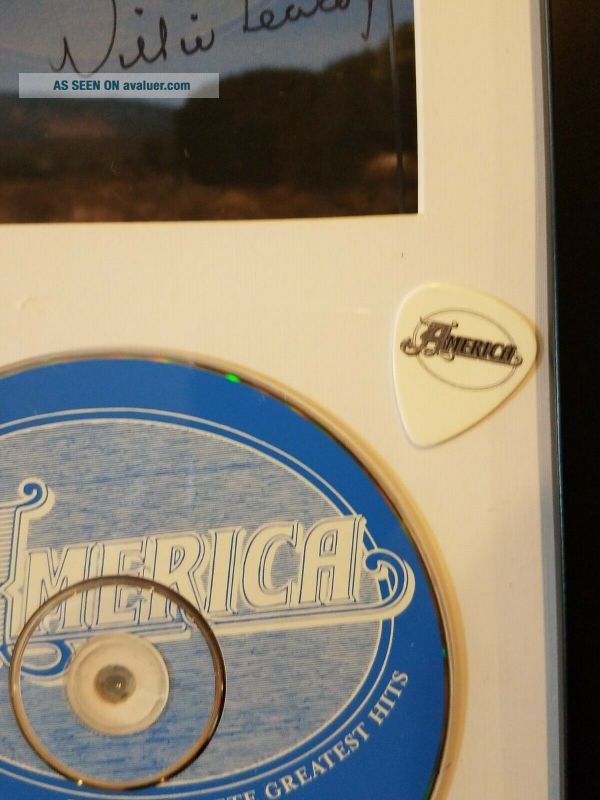 AMERICA (the Band) Signed Greatest Hits CD Display With Guitar Pick ...