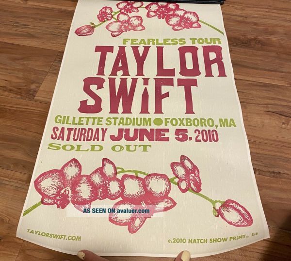 Taylor Swift Fearless 2010 Gillette Stadium HATCH SHOW PRINT POSTER ...