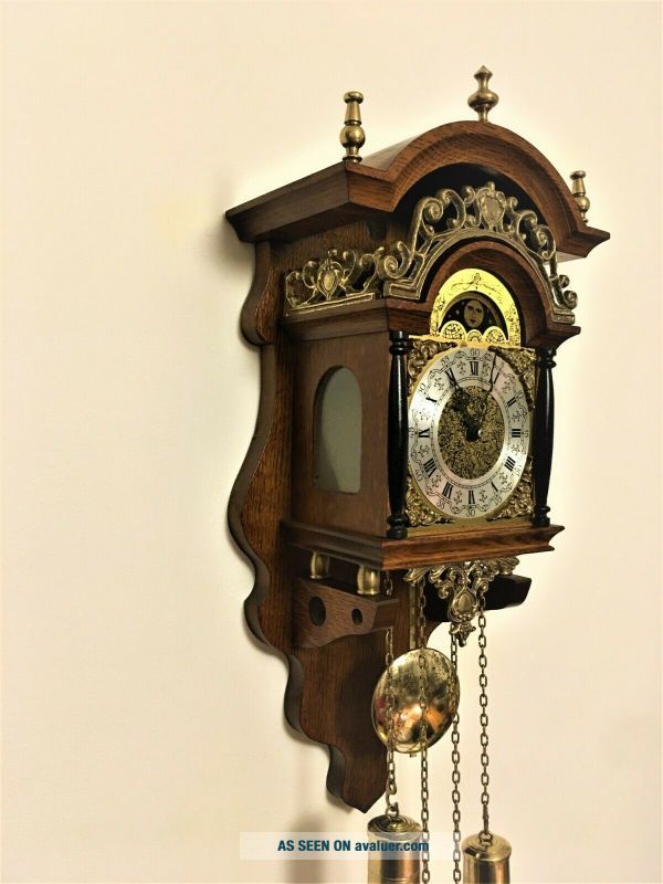 Old Vintage Dutch Wall Clock Warmink Moon Phases | #47721946