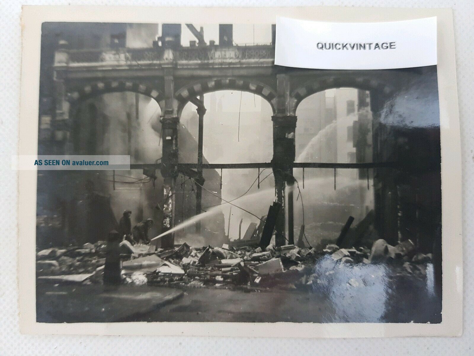 WW2 London Blitz Era Real Photograph Tottenham Court Road Bomb Damage ...