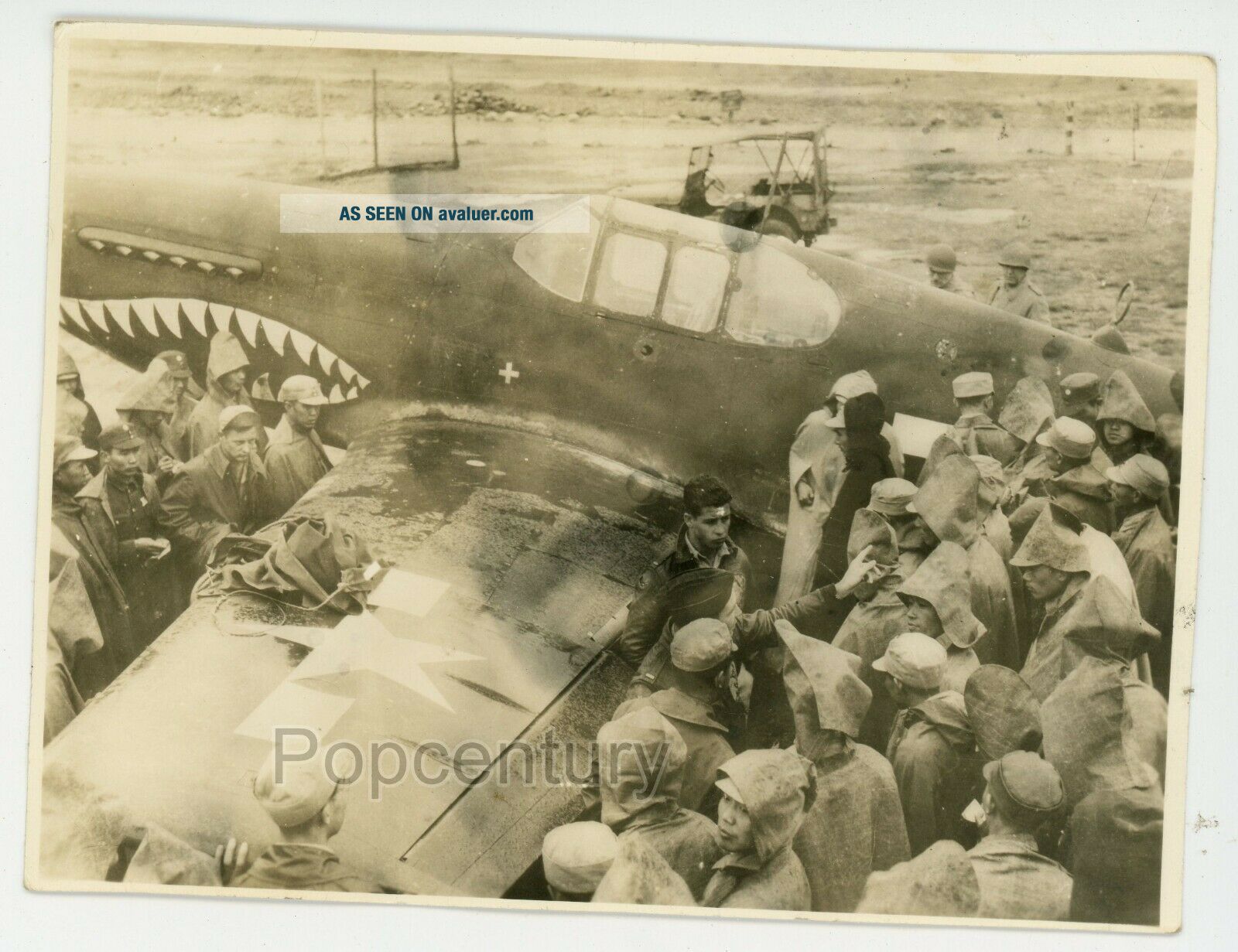 Photograph WW2 China CBI Kunming Airfield Plane Warhawk 907th Engineers ...