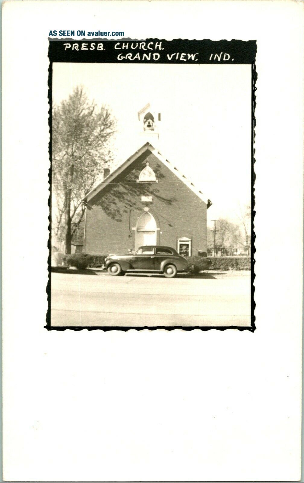 Vtg RPPC 1940s - Grand View Indiana IN - Presbyterian Church Street ...
