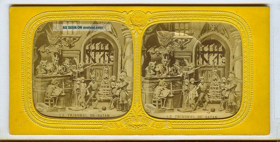 Diablerie Tissue Stereoview. Le Tribunal De Satan (Satan ' S Court Of ...