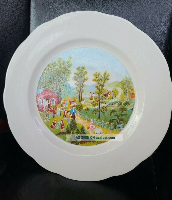VINTAGE GRANDMA MOSES COLLECTOR SYRACUSE CHINA PLATE MARY AND LITTLE ...