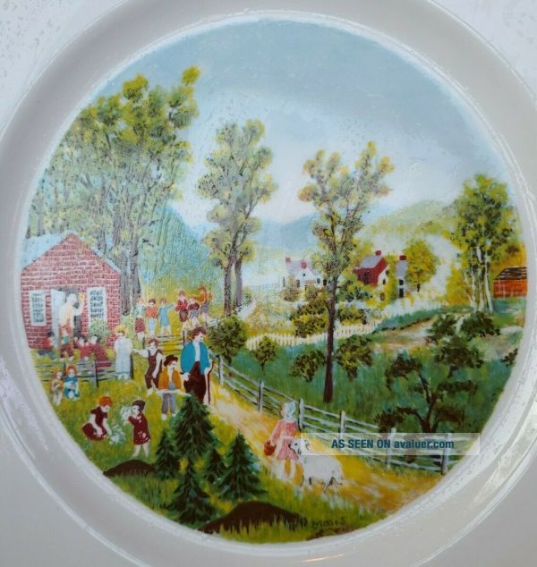 VINTAGE GRANDMA MOSES COLLECTOR SYRACUSE CHINA PLATE MARY AND LITTLE ...