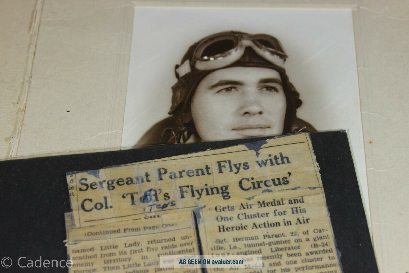 US WW2 AAC AAF Army Air Force Studio Portrait News Article 8th AF ...