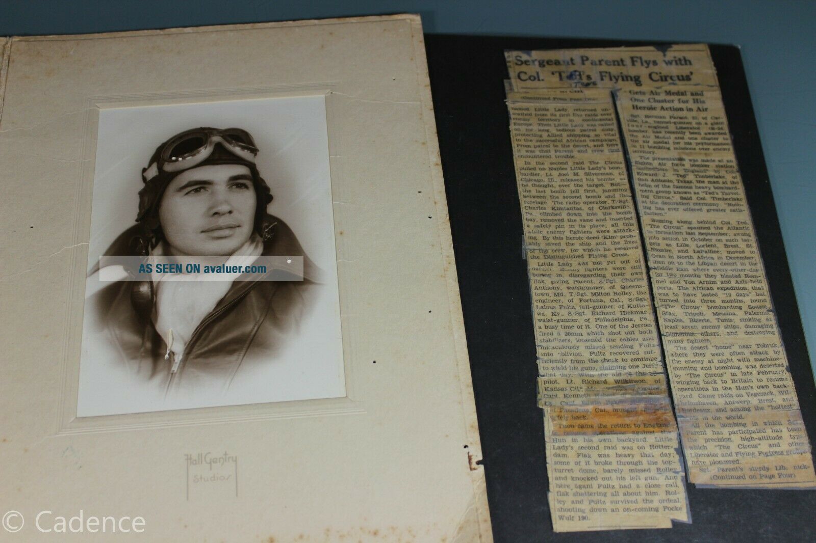 US WW2 AAC AAF Army Air Force Studio Portrait News Article 8th AF ...