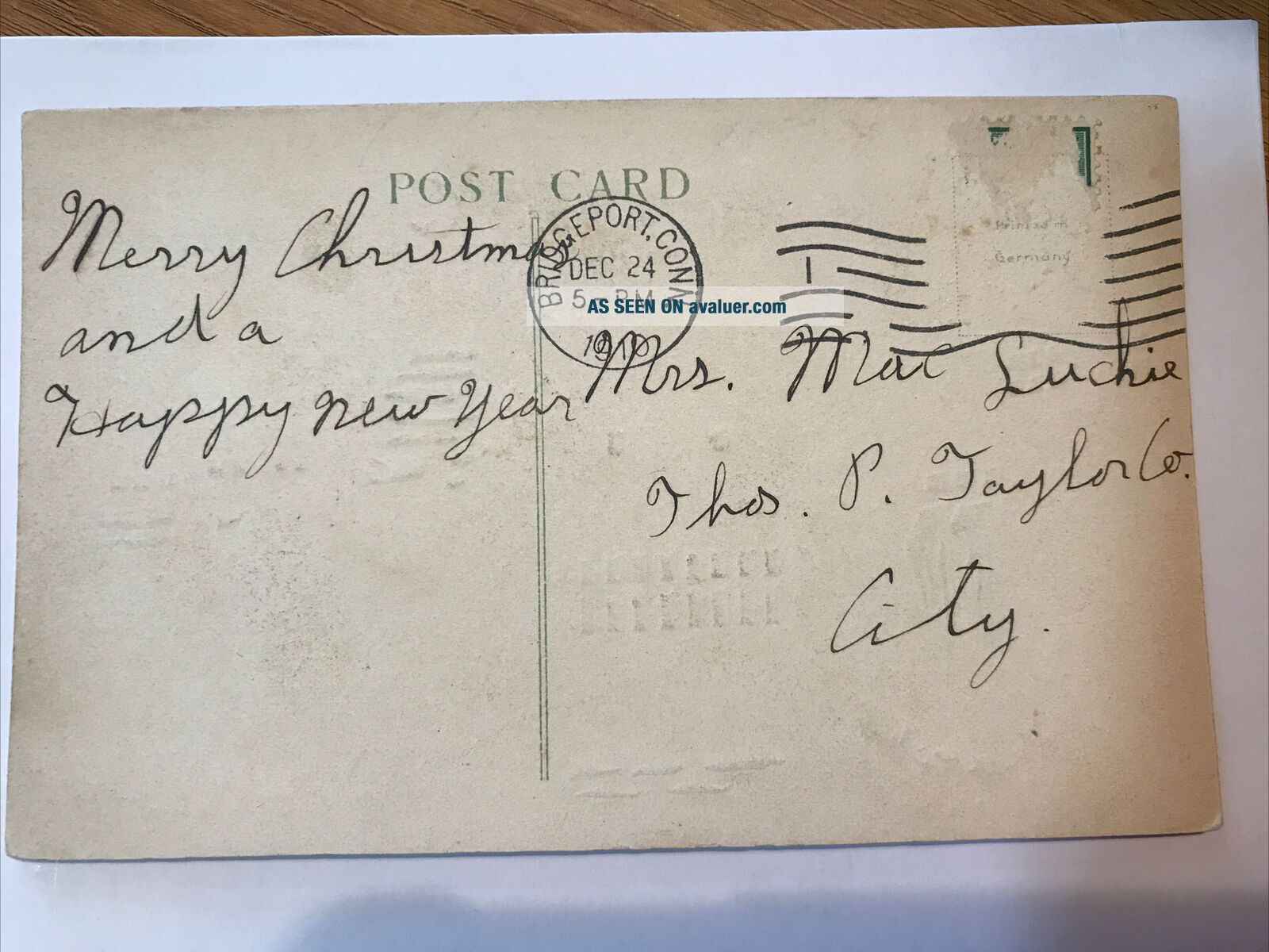 Vintage 1910 Hold To Light Postcard A Merry Christmas C22 | #47772607
