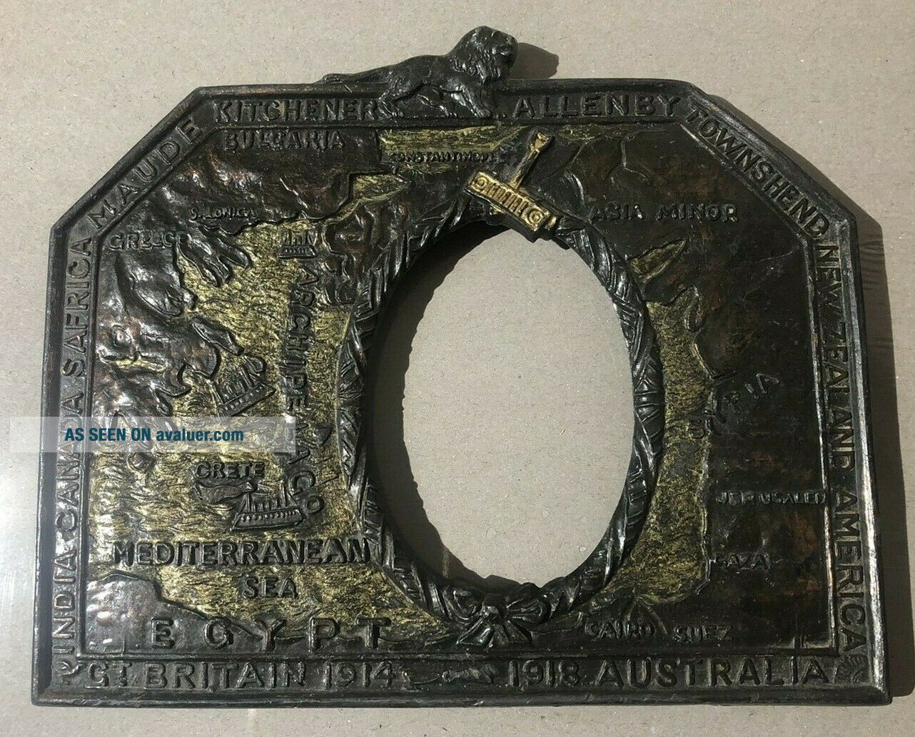 WW1 British Army Map Of Eastern Front Photo, Picture Frame Showing ...
