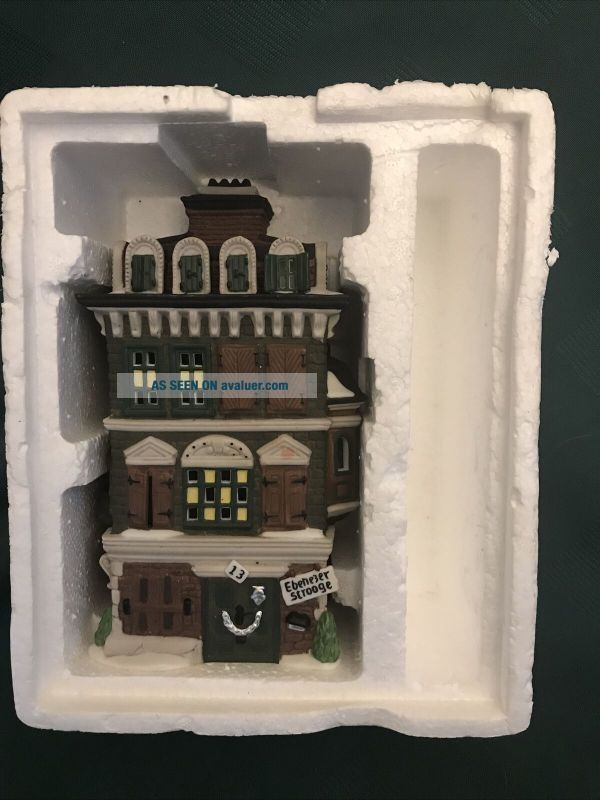 Dickens Village Dept 56 Ebenezer Scrooge Flat 13 House Light Ceramic ...