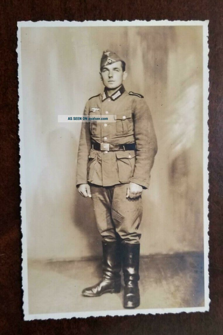 WW2 WWII German Army Soldiers Portrait Photo Photograph Postcard W Side ...