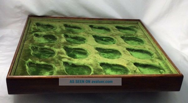 Vintage Wood Velvetline Multi Pocket Watch Display Tray (I134) | #47992511