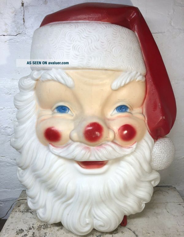 HUGE 36” VTG Christmas Empire Plastic Blow Mold Giant Santa Claus Face ...