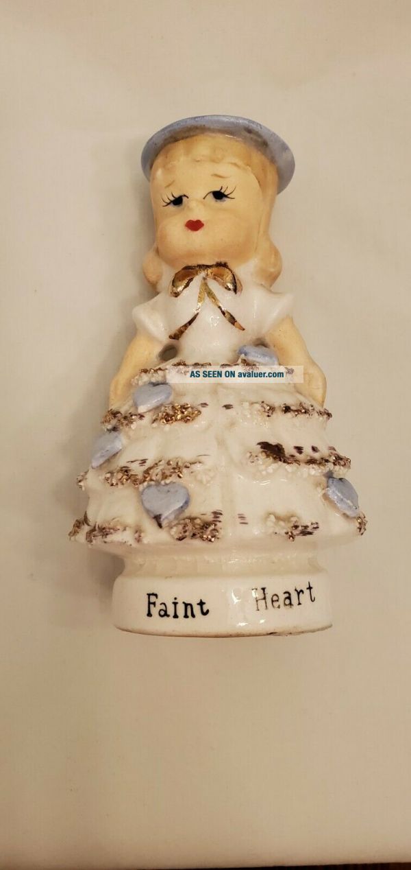CUTE VINTAGE CHASE HAND PAINTED MADE IN JAPAN FAINT HEART GIRL FIGURINE ...