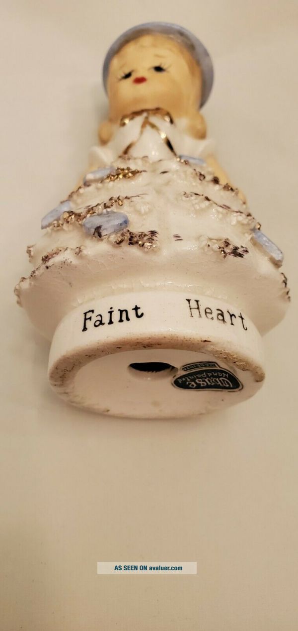 CUTE VINTAGE CHASE HAND PAINTED MADE IN JAPAN FAINT HEART GIRL FIGURINE ...