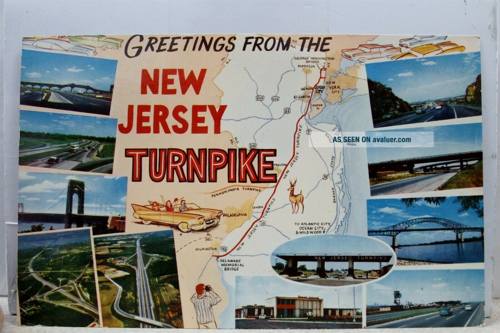 Jersey NJ Turnpike Map Greetings Postcard Old Vintage Card View ...