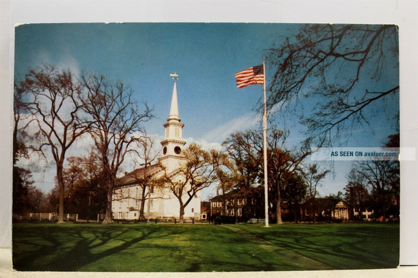 Massachusetts MA Cape Cod Falmouth Church Green Postcard Old Vintage ...