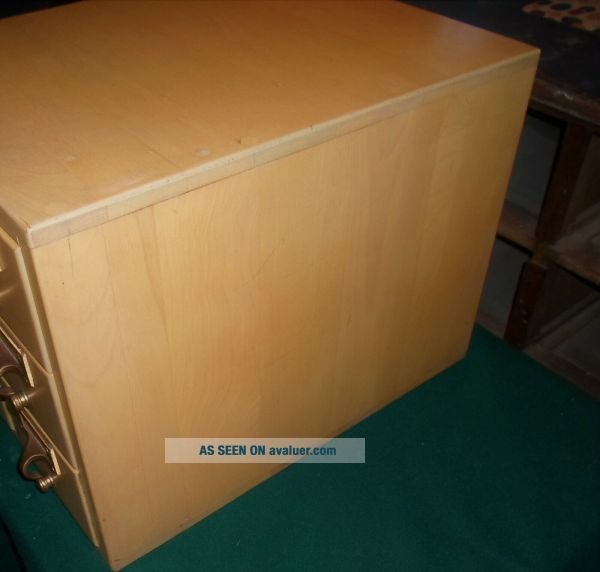 VINTAGE VLOND WOOD 6 DRAWER LIBRARY INDEX CARD FILE STORAGE CABINET ...