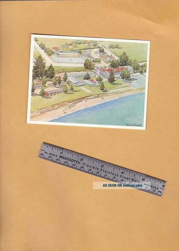 VINTAGE ISLAND HALL HOTEL PARKSVILLE B. C. POSTCARD BY EDWARD GOODALL ...