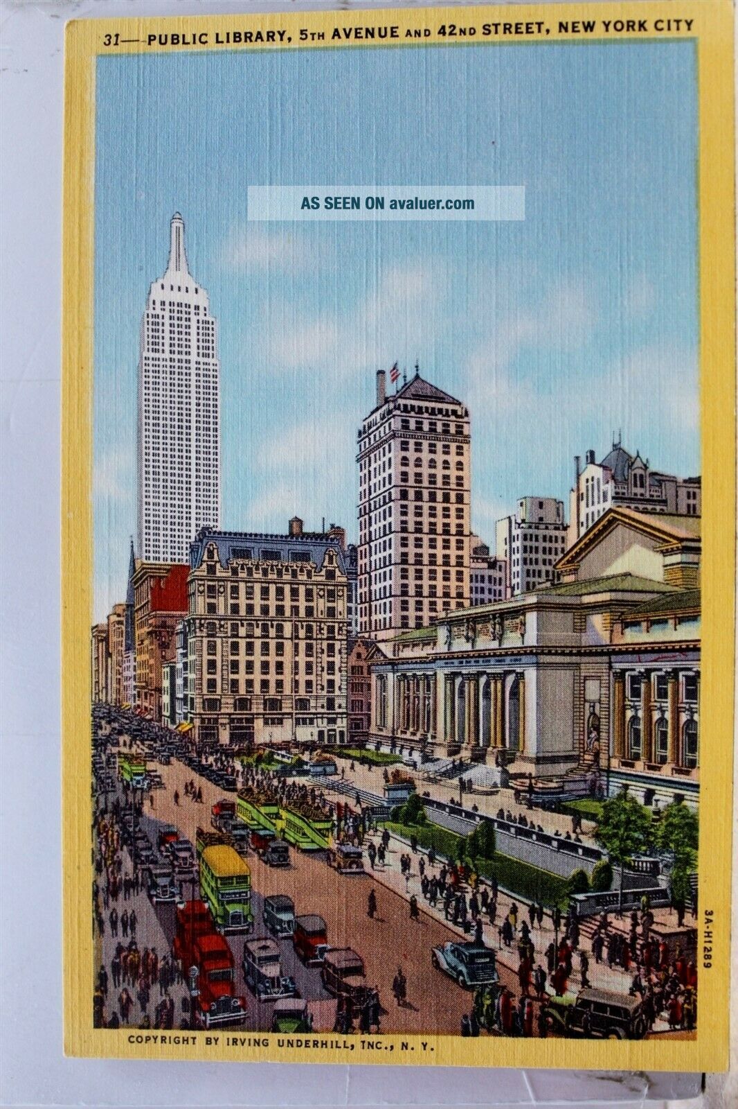 York NY NYC Public Library 5th Avenue Postcard Old Vintage Card View ...
